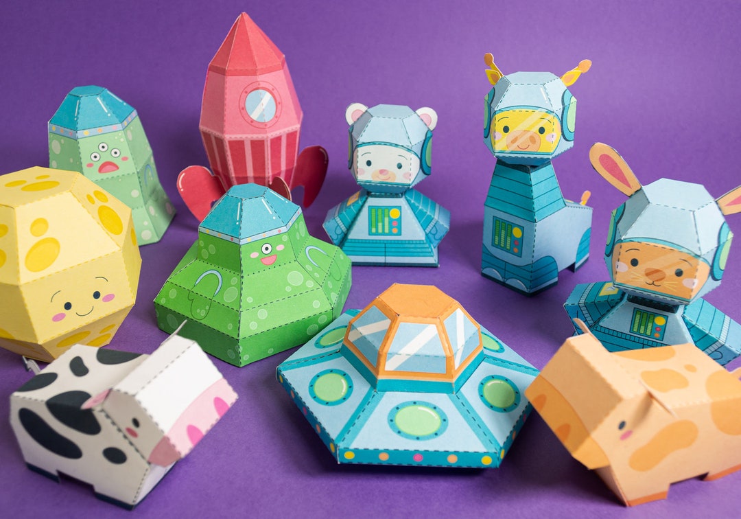 Trip to the Moon Paper Toy Kit - Etsy
