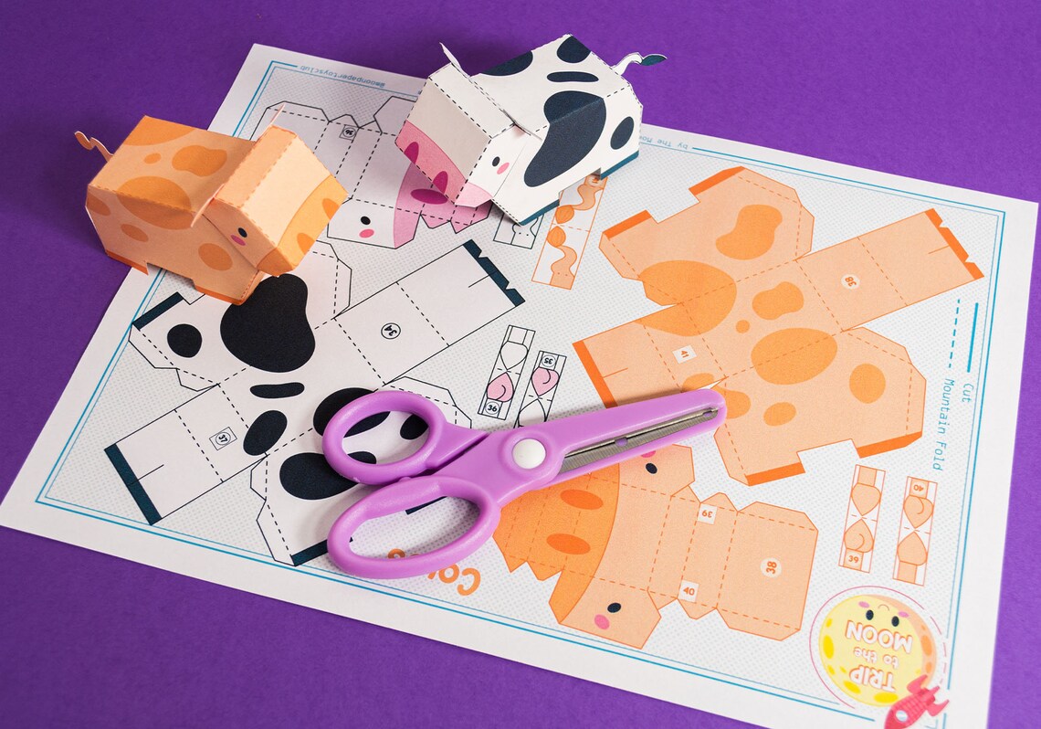 Trip to the Moon Paper Toy Kit - Etsy