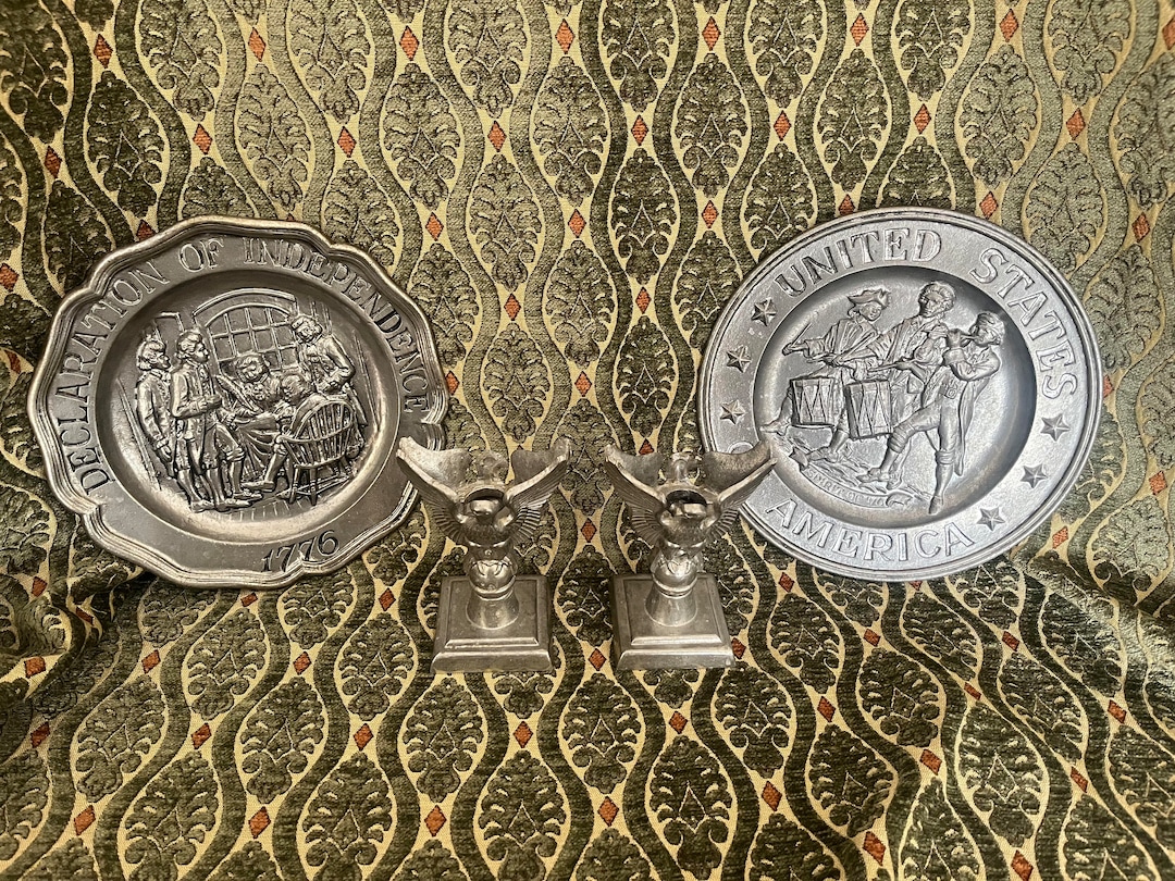 Sexton Great Moments in American History Pewter Plates and Candlestick ...