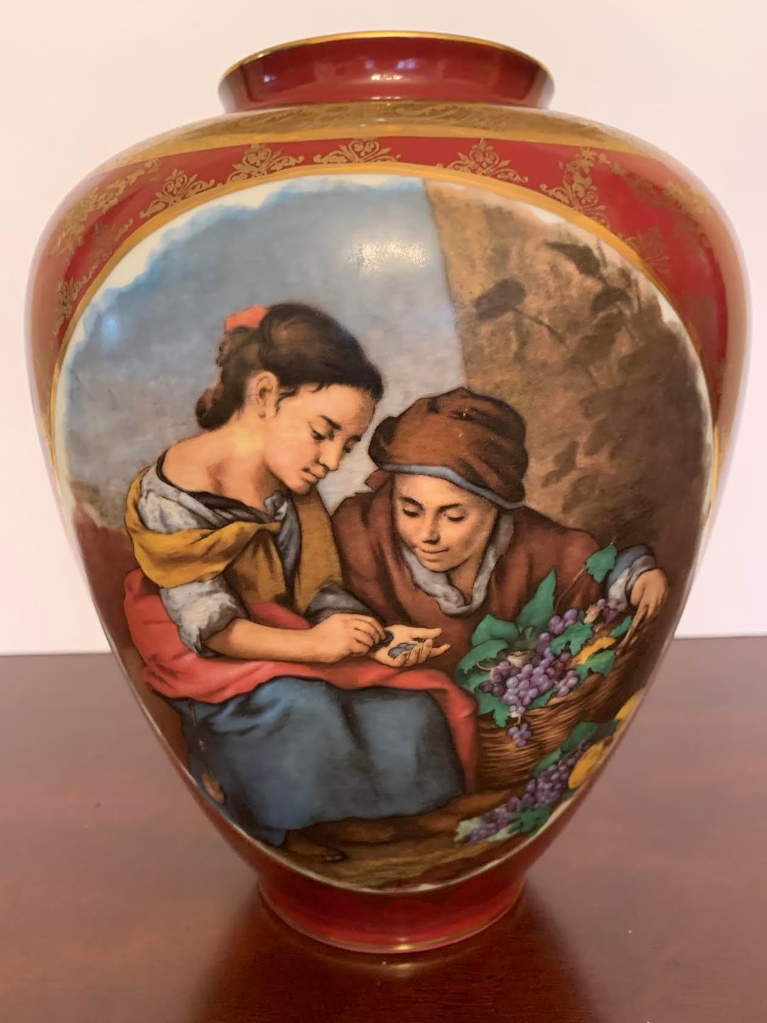 Royal Vienna Style Maroon and Gold Bavarian Vase STW Bavaria - Etsy