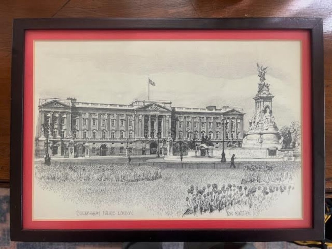 Framed Ron Marsden Buckingham Palace London Sketch Print - Etsy