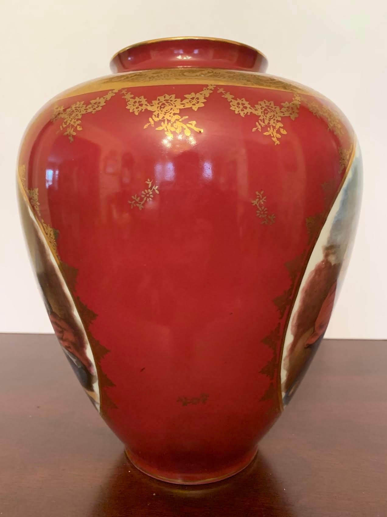 Royal Vienna Style Maroon and Gold Bavarian Vase STW Bavaria - Etsy