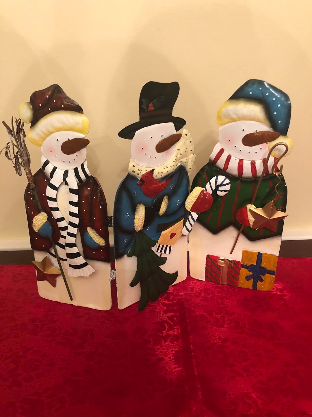 Metal Trifold Snowmen Trio - Etsy