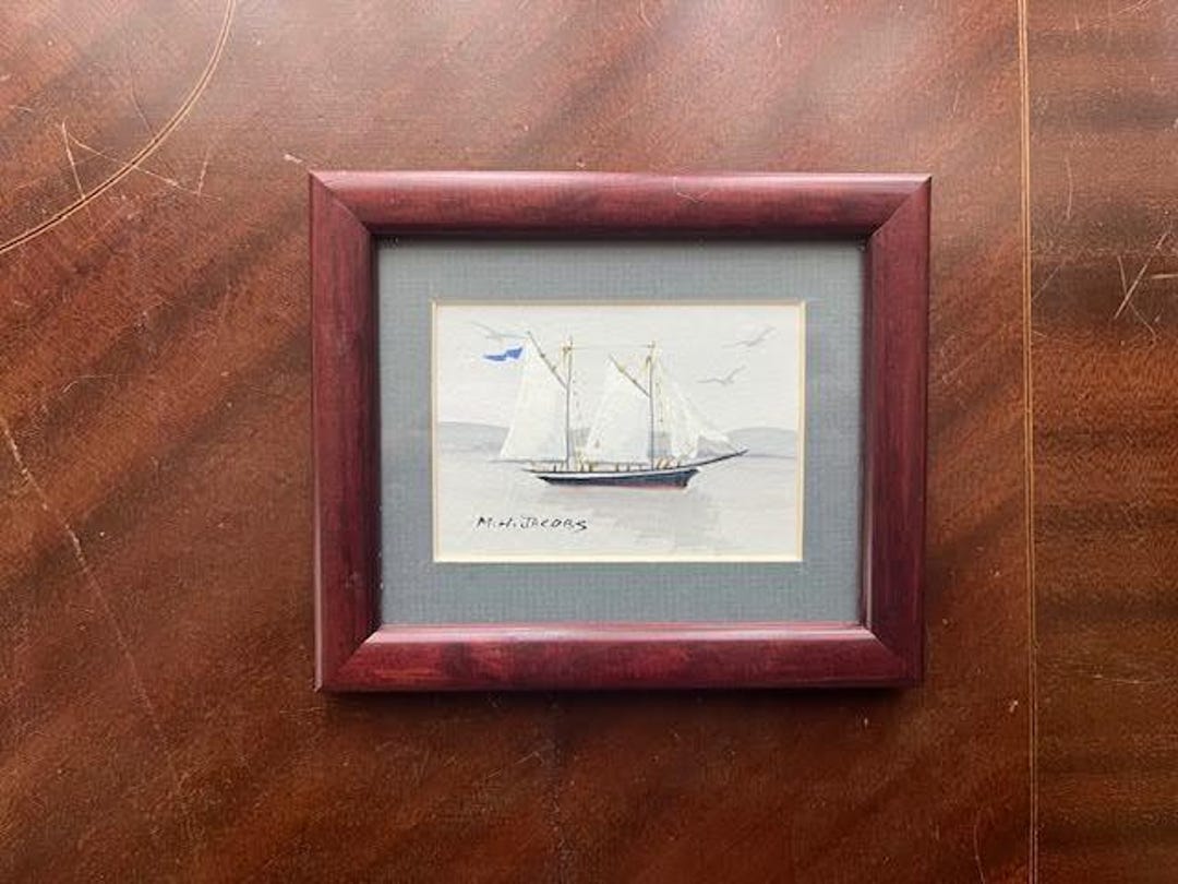 M H Jacobs Schooner Watercolor Painting - Etsy