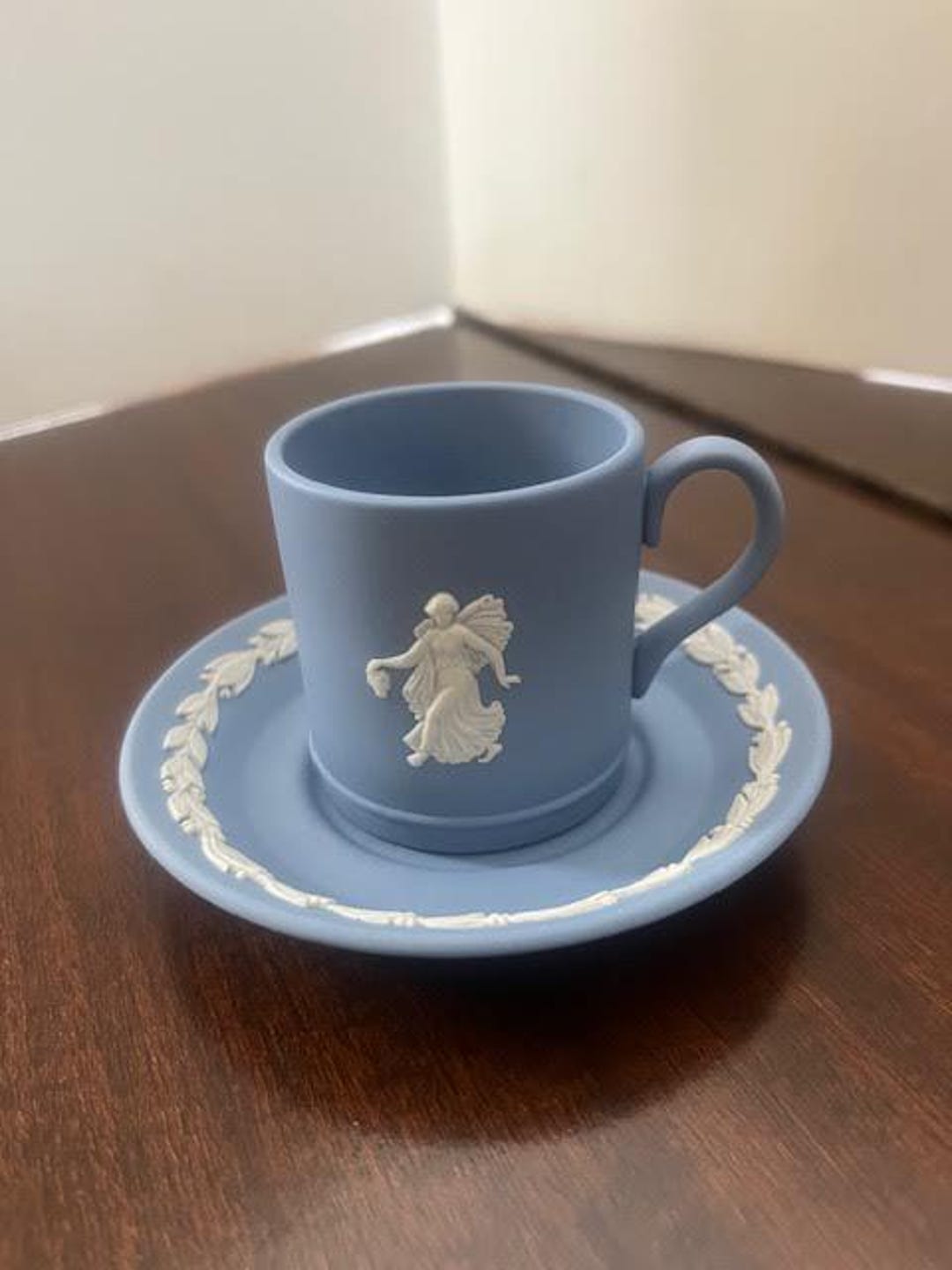 Wedgewood Blue and White Cup and Saucer - Etsy