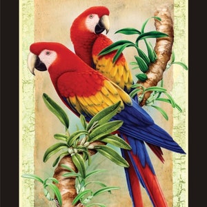 Double Parrot Flower Painting for Bedroom - Etsy