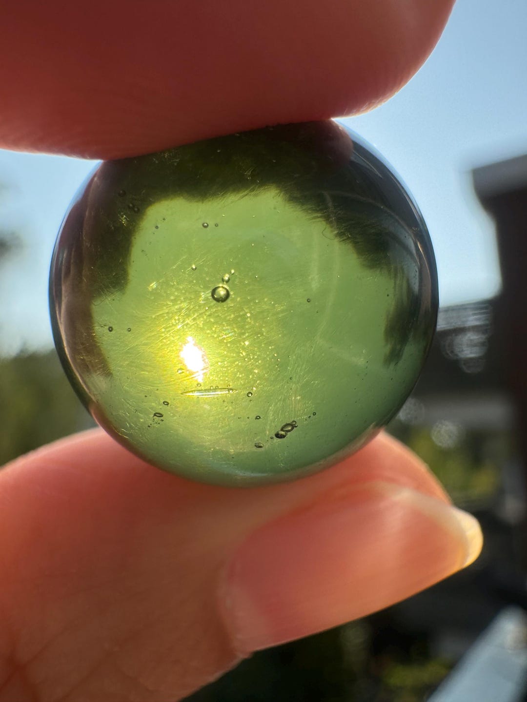 Authentic Moldavite Sphere Lovely Light Green Rare Color, Rare Size 17. ...