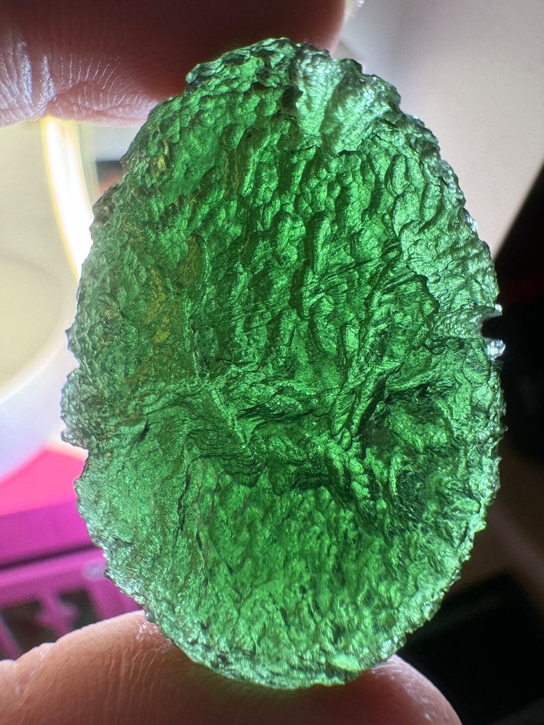 Moldavite From Marouskovo Pole-28.68grams Eeg Shape Rare Poison Green ...