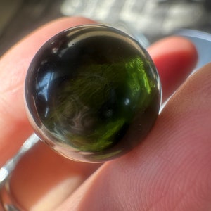 Authentic Moldavite Sphere Lovely Light Green Rare Color, Rare Size 17. ...