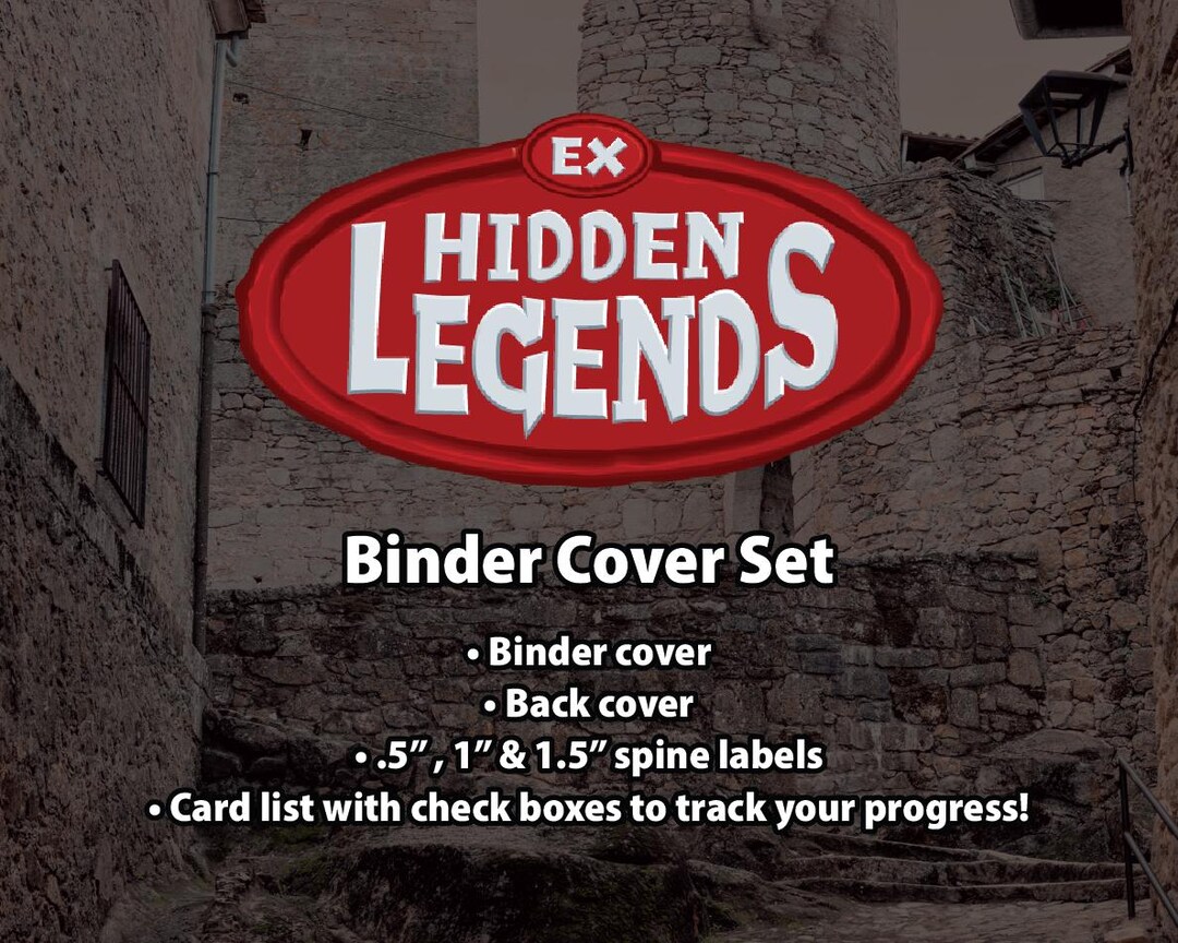EX Ruby Sapphire Hidden Legends Binder Label Set Cover, Back Cover ...