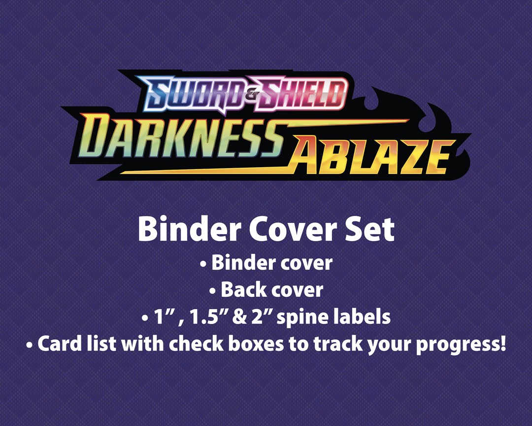 Sword & Shield | Darkness Ablaze - Binder Label Collection - Cover ...