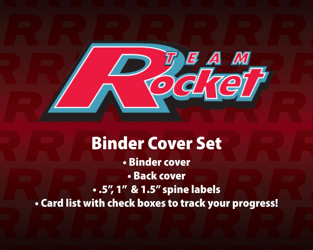 Base Set | Team Rocket - Binder Label Set - Cover, Back Cover, Spine ...