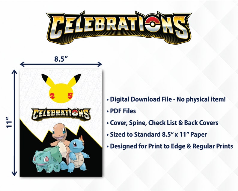 Sword & Shield | Celebrations - Binder Label Collection - Cover, Back ...