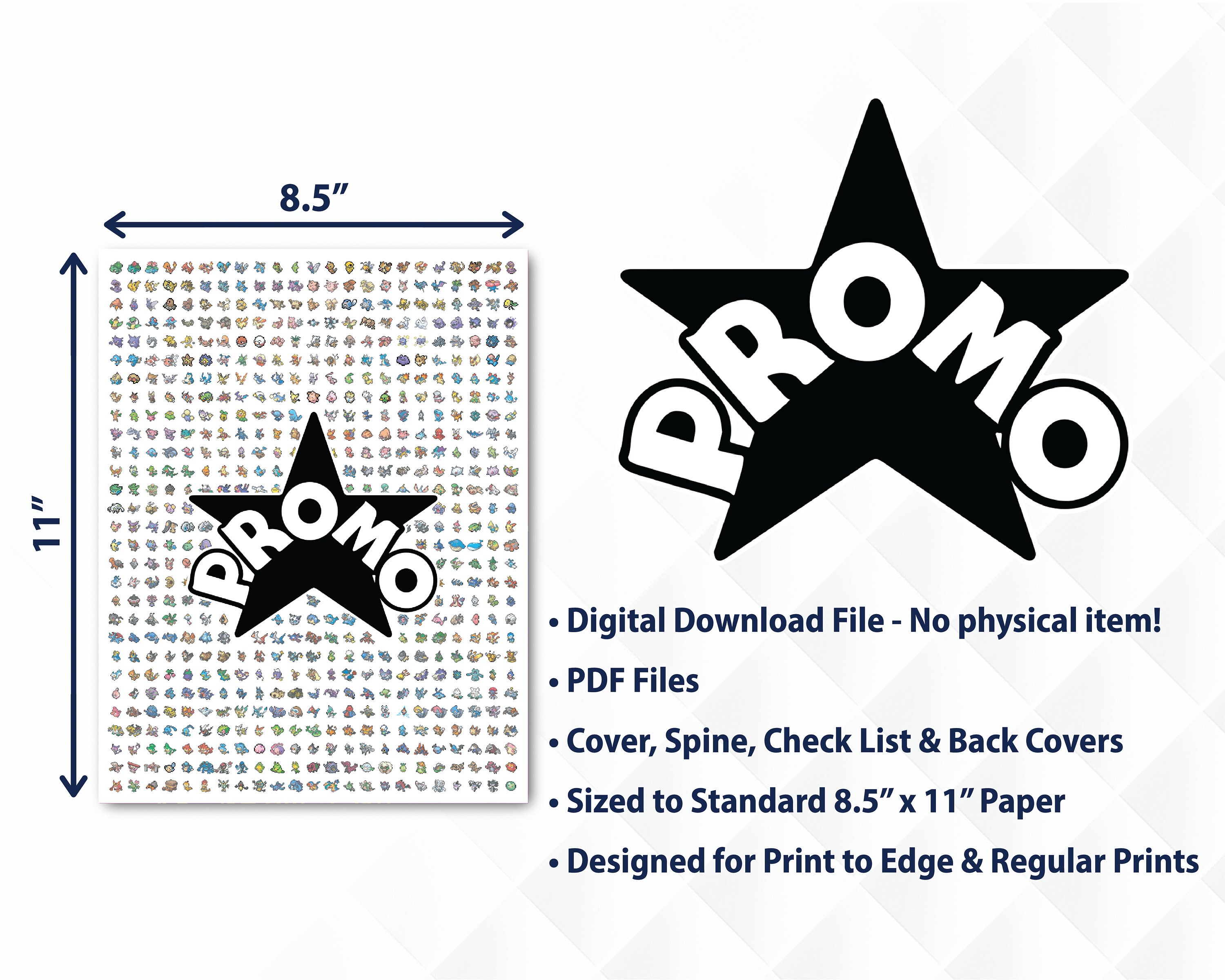 Pokemon TCG | Promo Card - Binder Label Set - Cover, Back Cover and ...