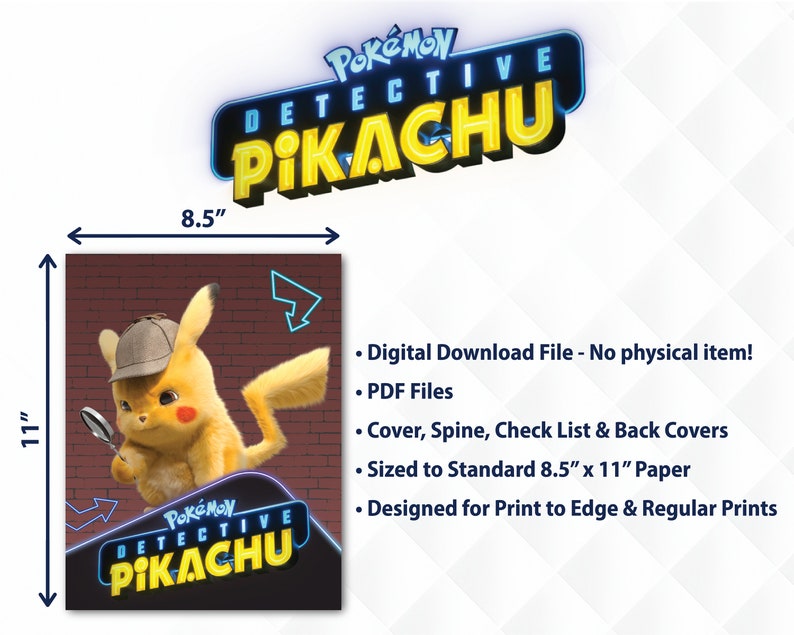 Sun & Moon | Detective Pikachu - Binder Label Set - Cover, Back Cover ...