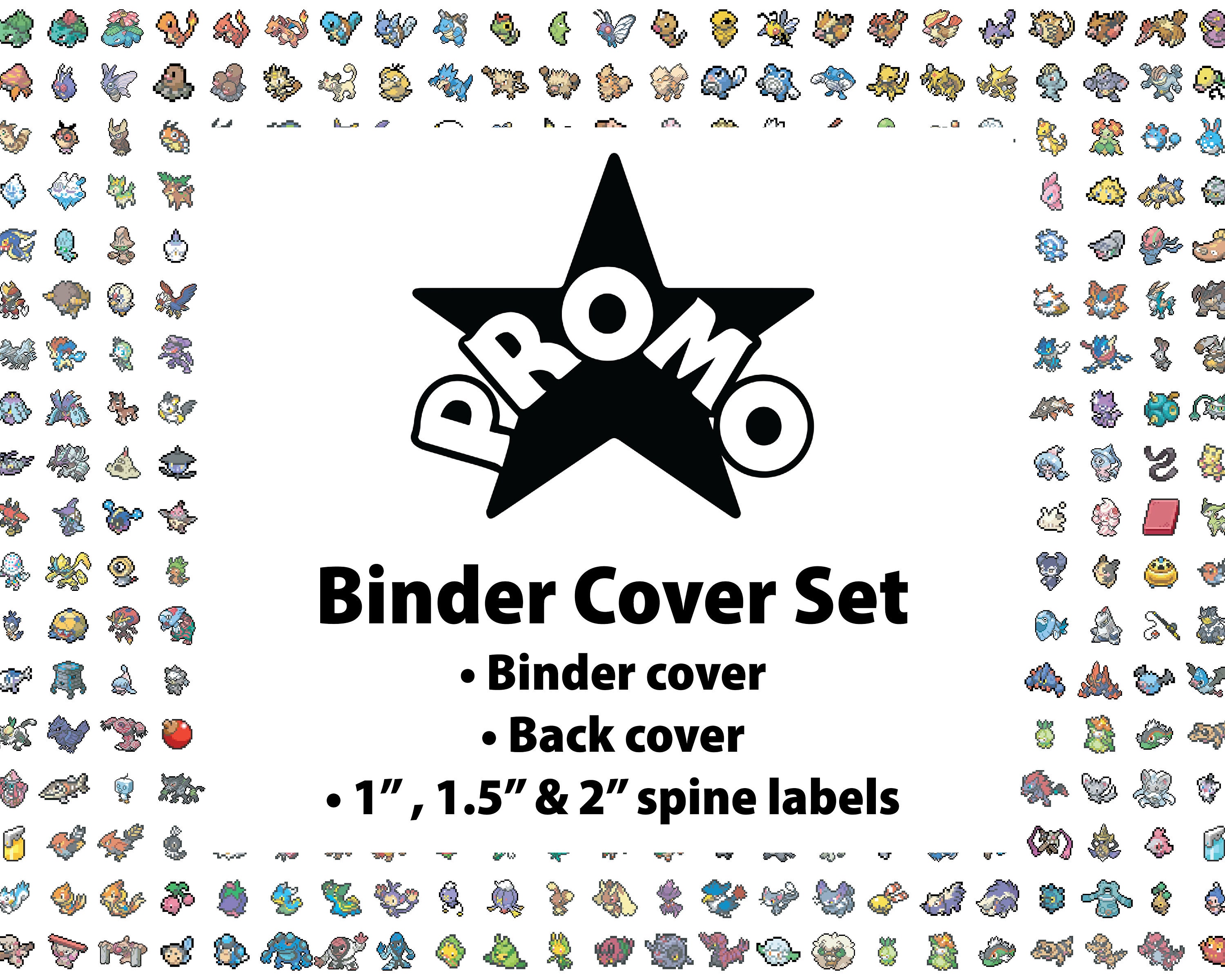 Pokemon TCG | Promo Card - Binder Label Set - Cover, Back Cover and ...