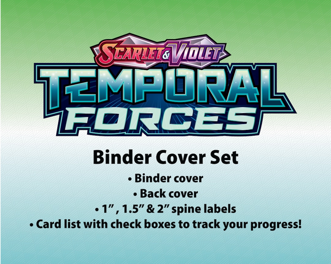 Scarlet & Violet | Temporal Forces - Binder Label Set - Cover, Back ...
