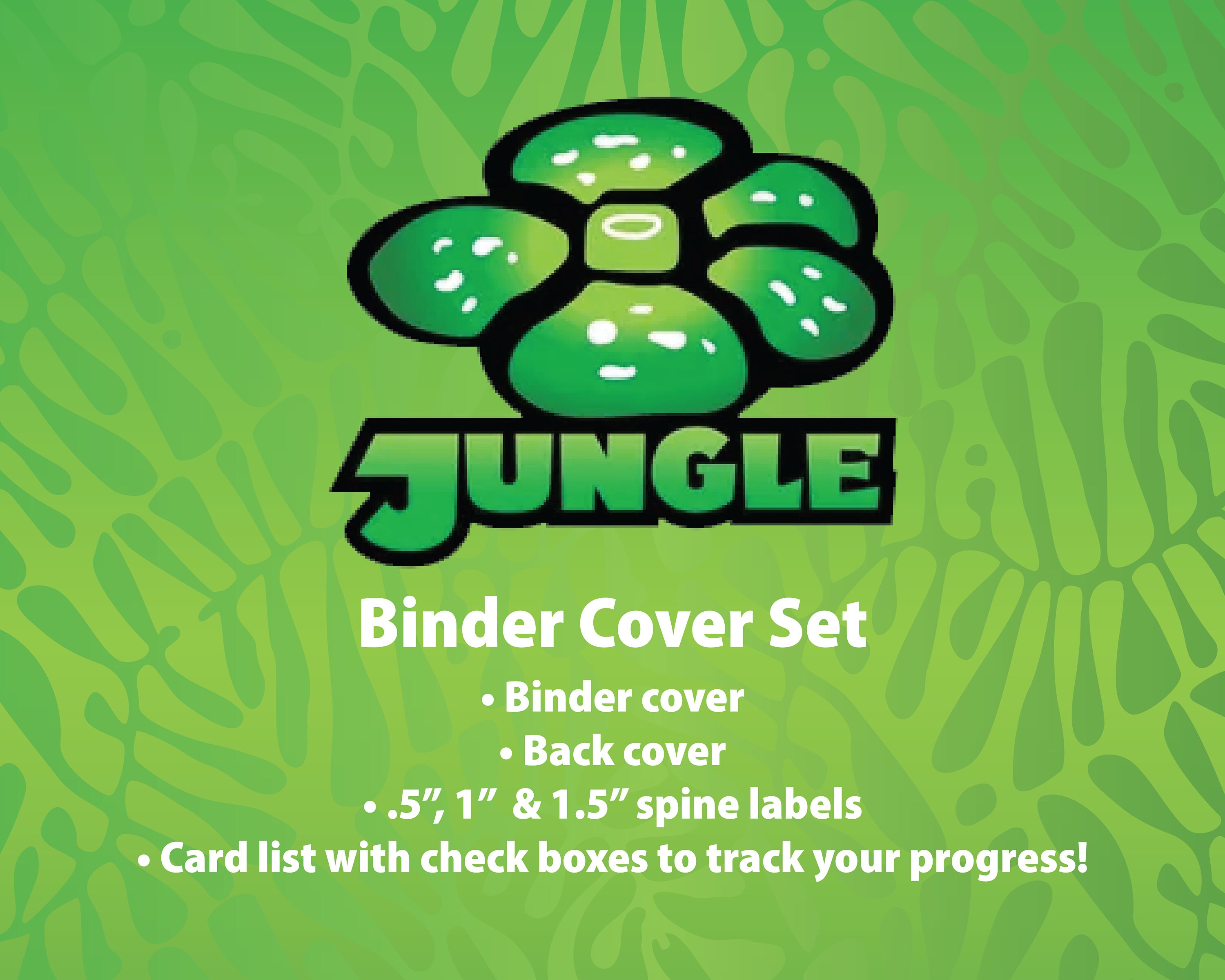Base Set Jungle Binder Label Set Cover, Back Cover, Spine and Set List ...