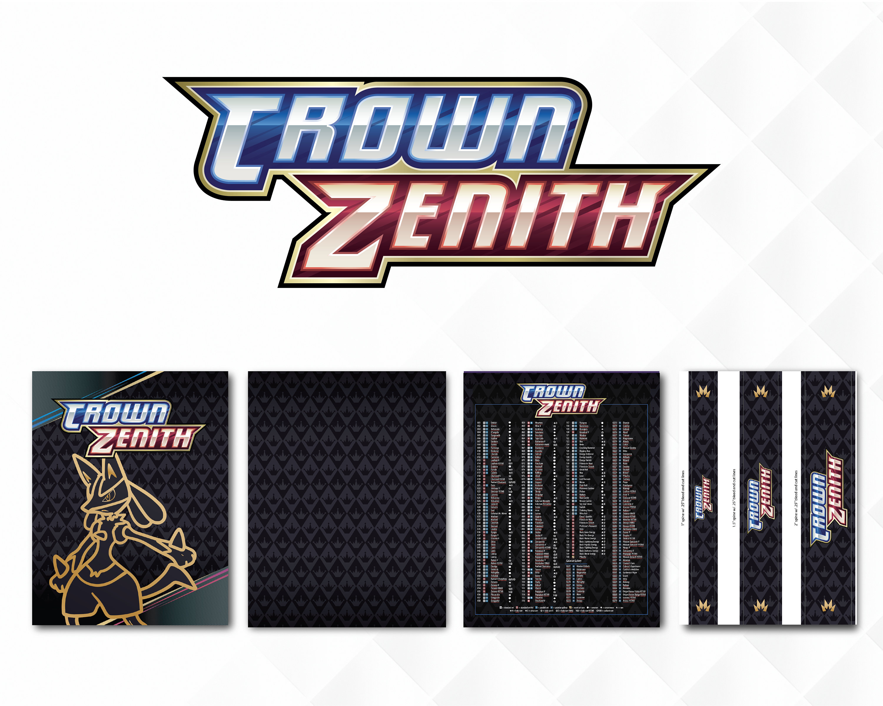 Sword & Shield Crown Zenith Binder Label Collection Cover, Back Cover ...