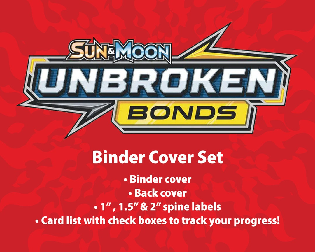 Sun & Moon | Unbroken Bonds - Binder Label Set - Cover, Back Cover ...