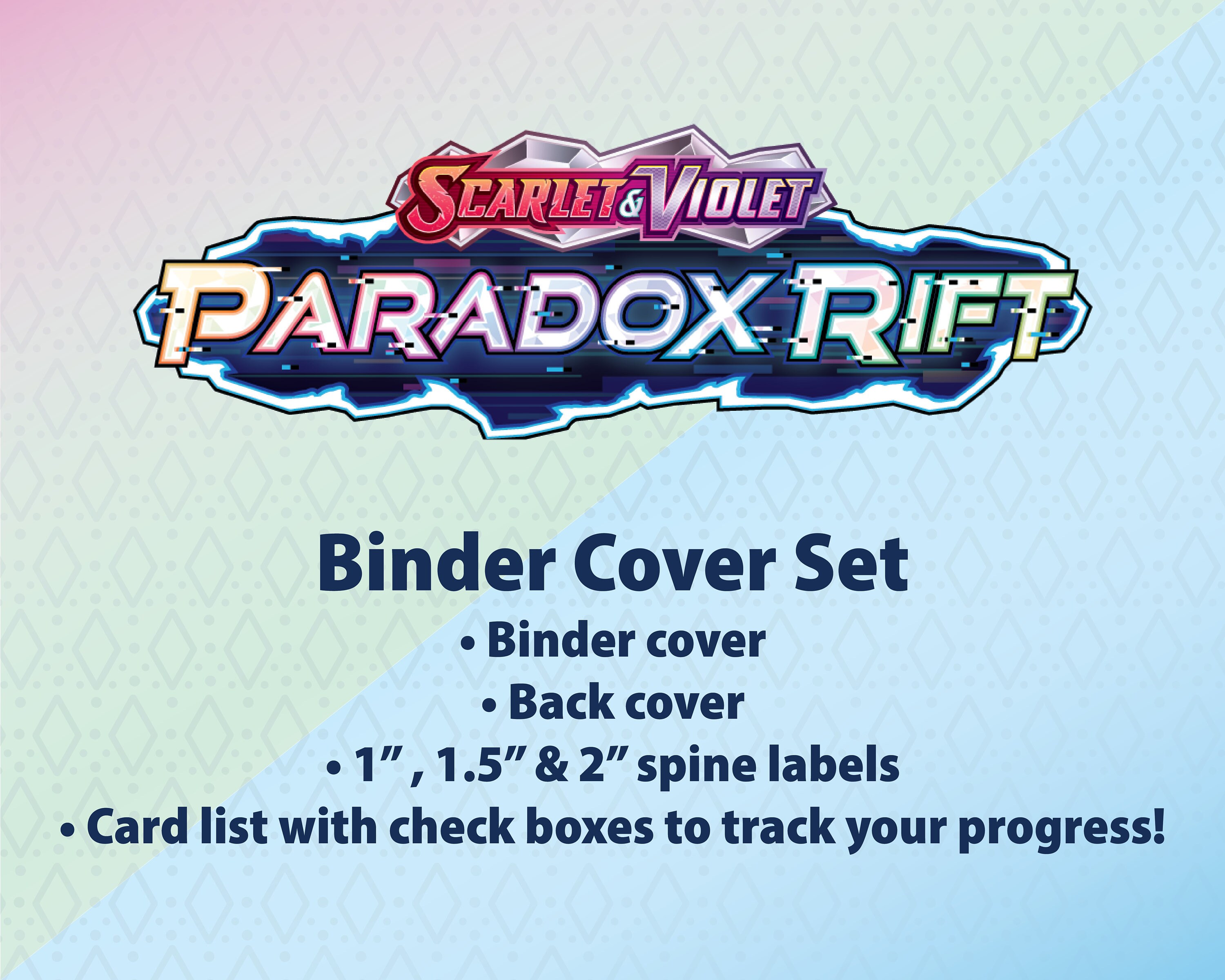 Scarlet & Violet | Paradox Rift - Binder Label Set - Cover, Back Cover ...