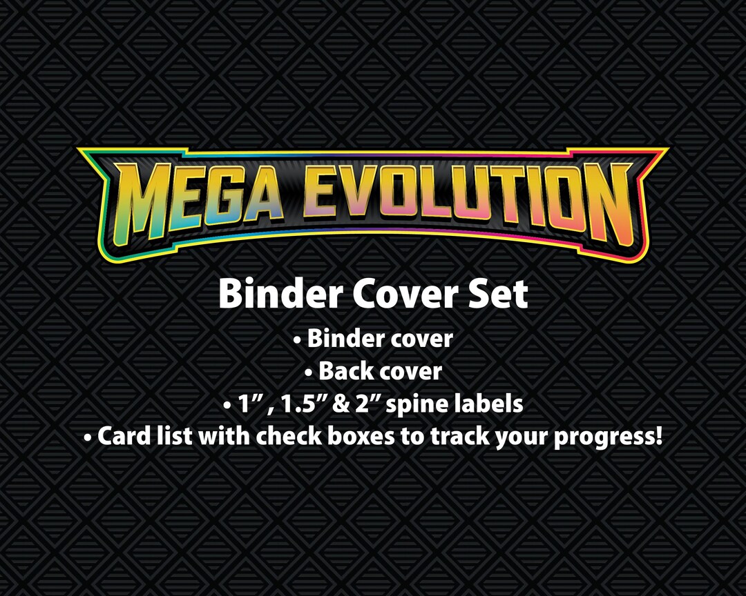 Mega Evolution - Binder Label Collection - Cover, Back Cover, Spine and ...