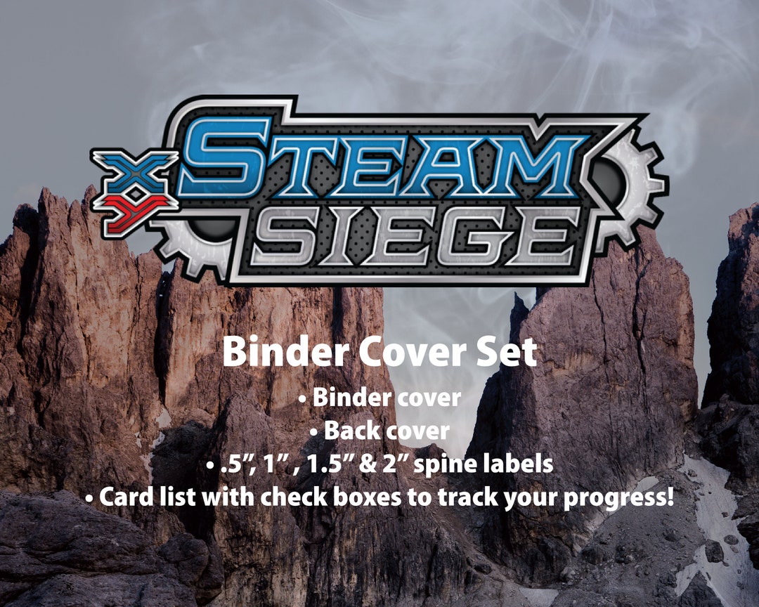 XY | Steam Siege - Binder Label Collection - Cover, Back Cover, Spine ...