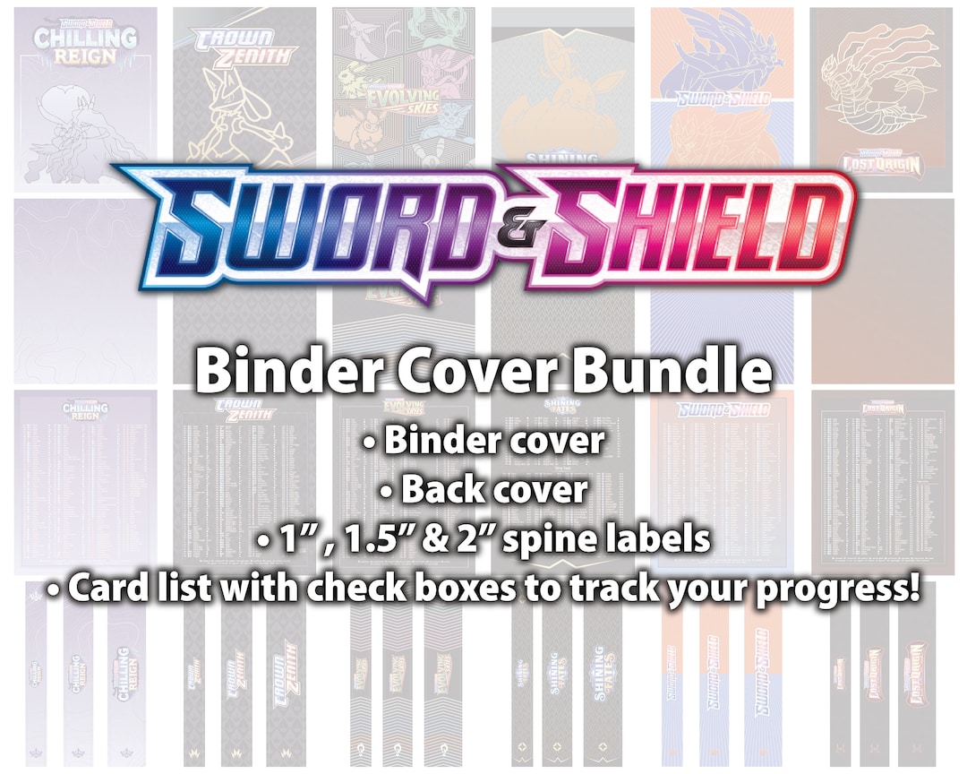 Sword and Shield TCG Series | FULL SET - Binder Label Collection - All ...
