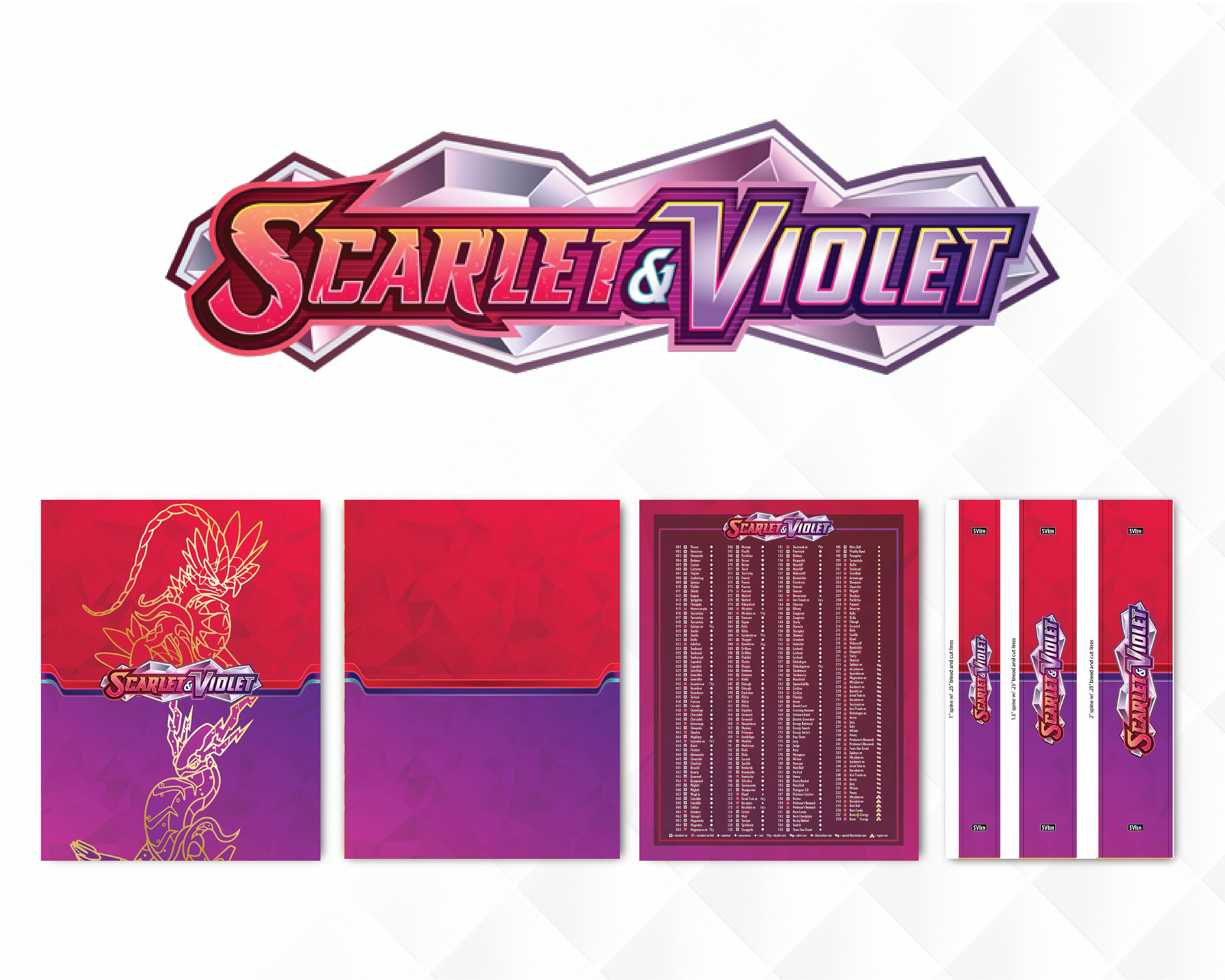 Scarlet & Violet | SV Base - Binder Label Set - Cover, Back Cover ...