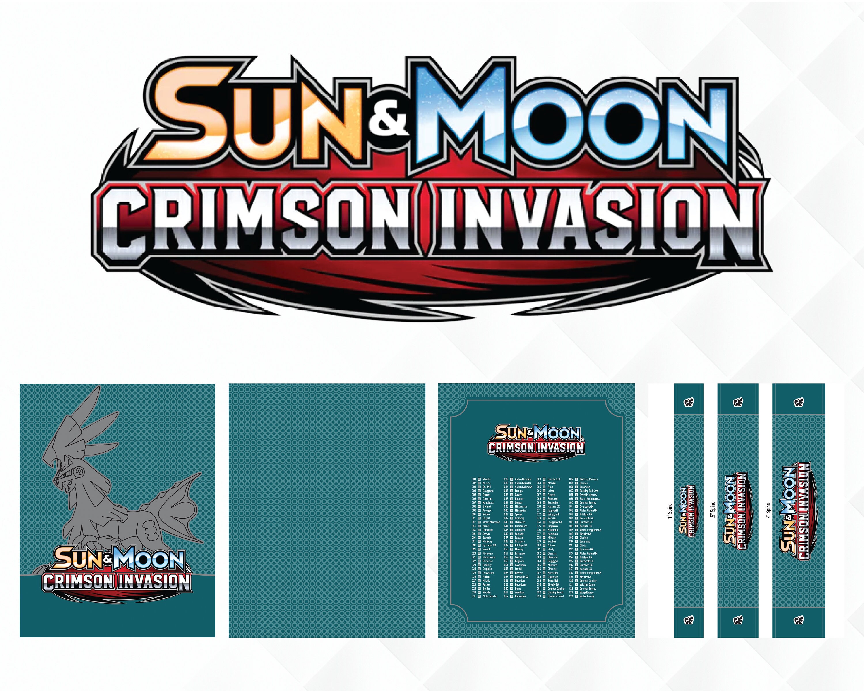 Sun & Moon Crimson Invasion Binder Label Set Cover, Back Cover, Spine and Set List - Etsy