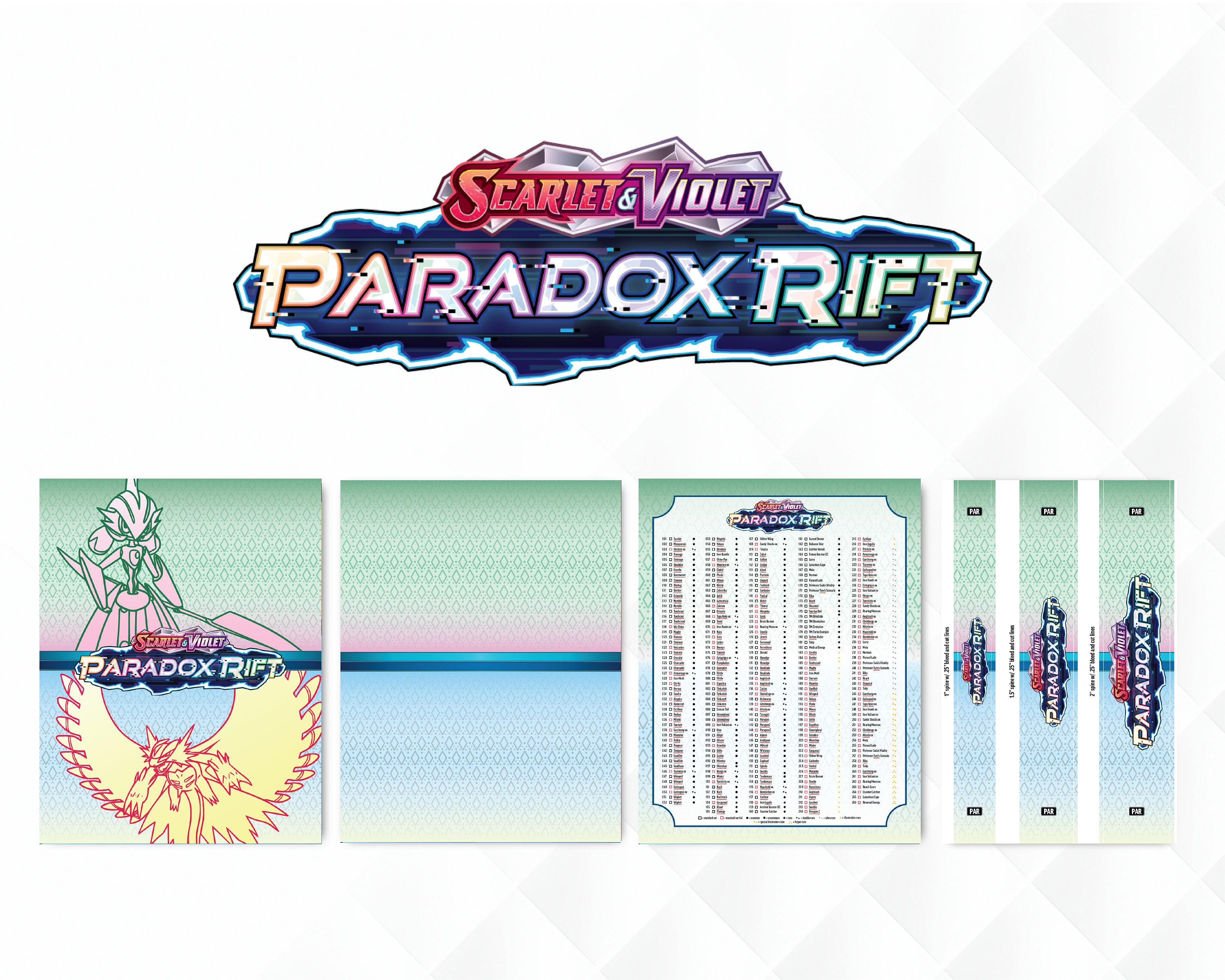 Scarlet & Violet | Paradox Rift - Binder Label Set - Cover, Back Cover ...