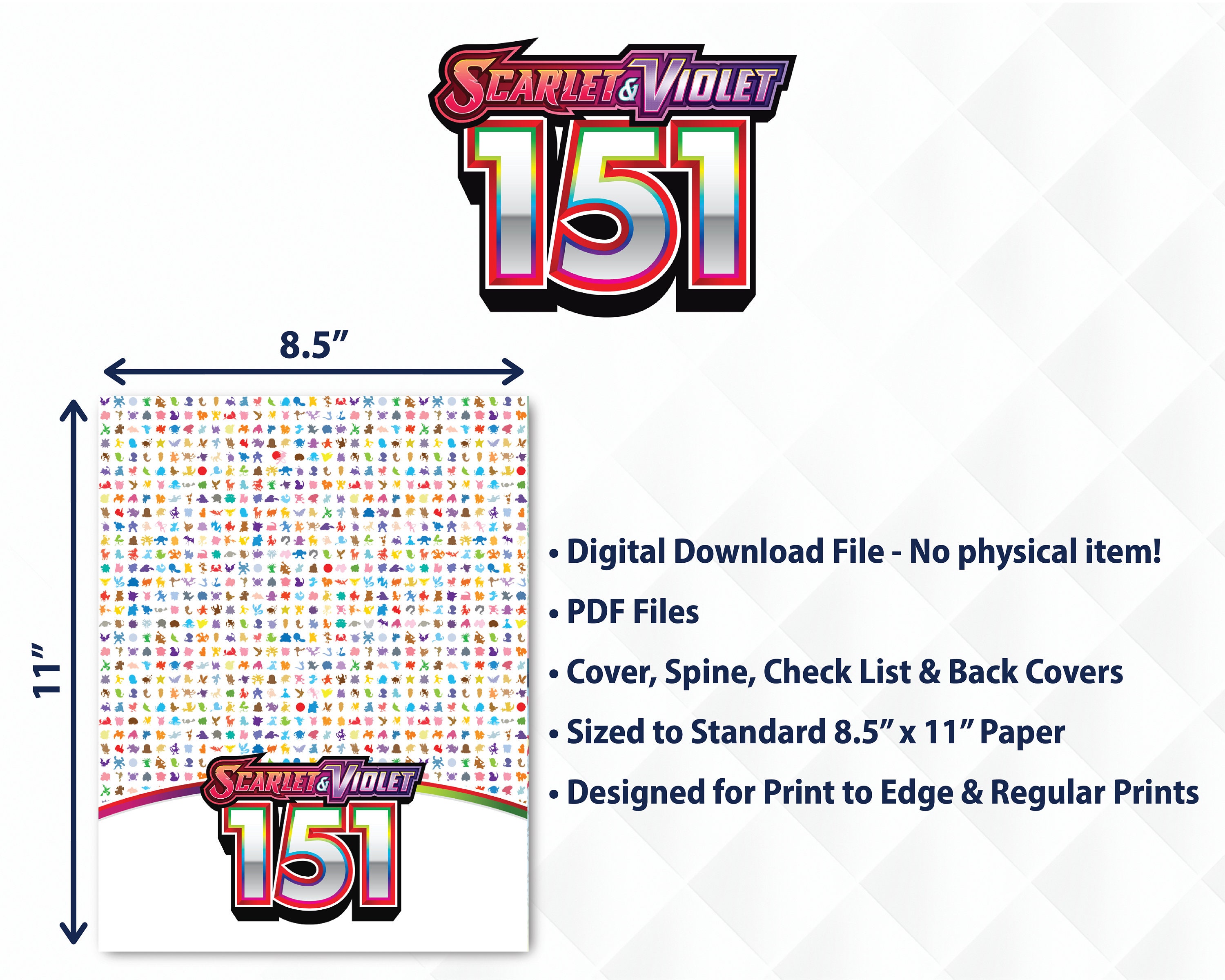 Scarlet & Violet | 151 - Binder Label Set - Cover, Back Cover, Spine ...