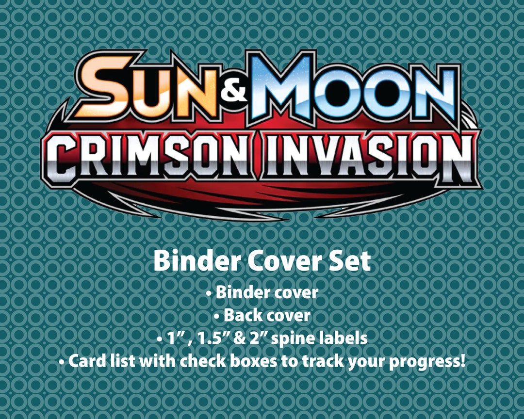 Sun & Moon | Crimson Invasion - Binder Label Set - Cover, Back Cover ...