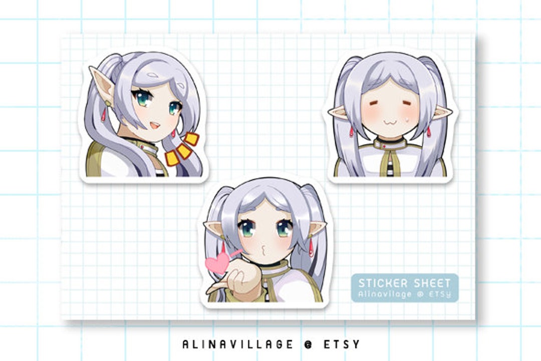 Frieren Anime Sticker Sheet Paper Handmade Art Print - Etsy
