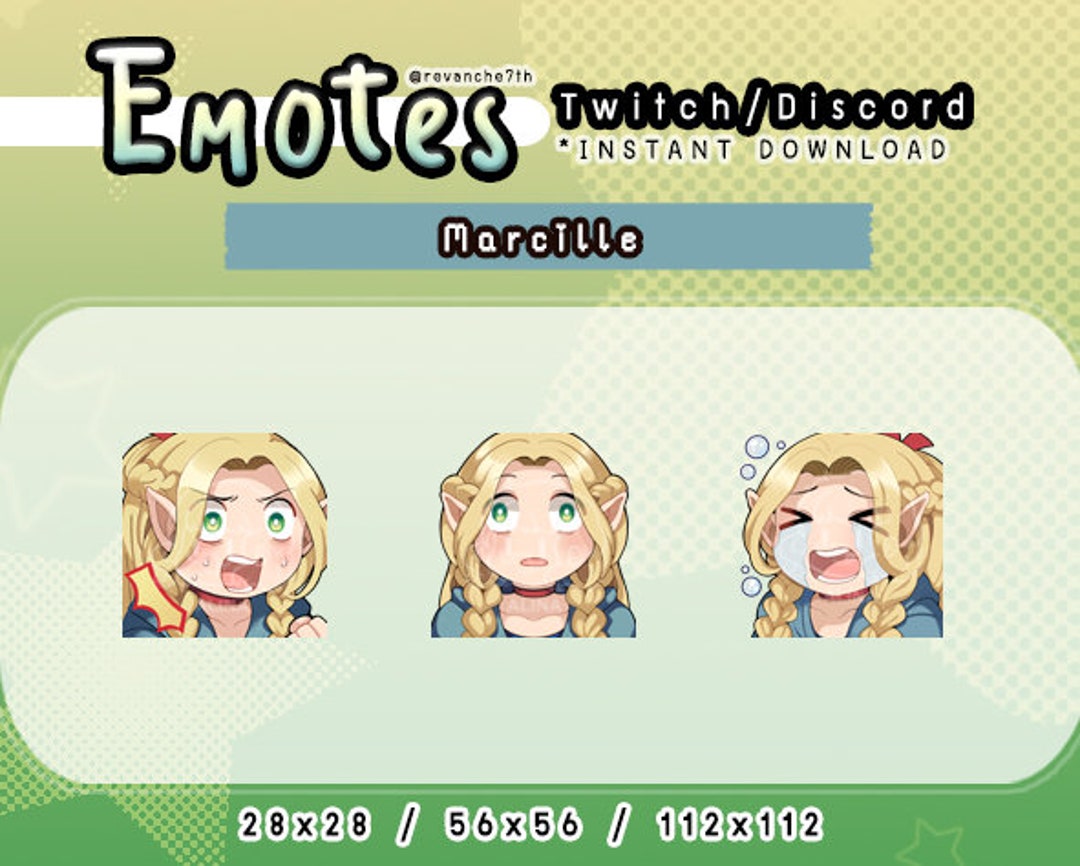 Marcille Dungeon Delicious Anime Meme Emotes P2U SET (twitch / Discord ...