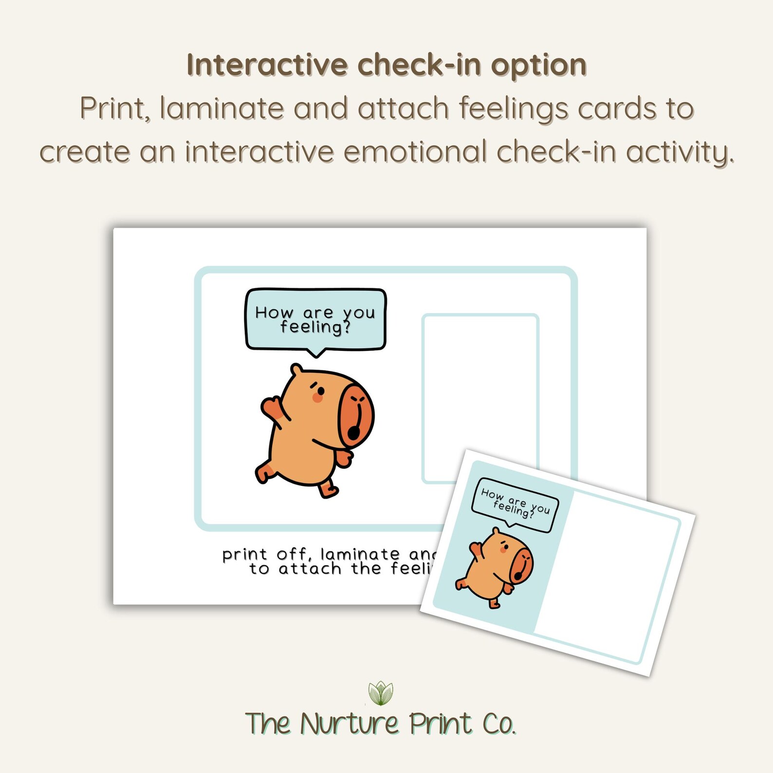 Capybara Zones of Regulation Printables | Emotional Feelings Cards ...