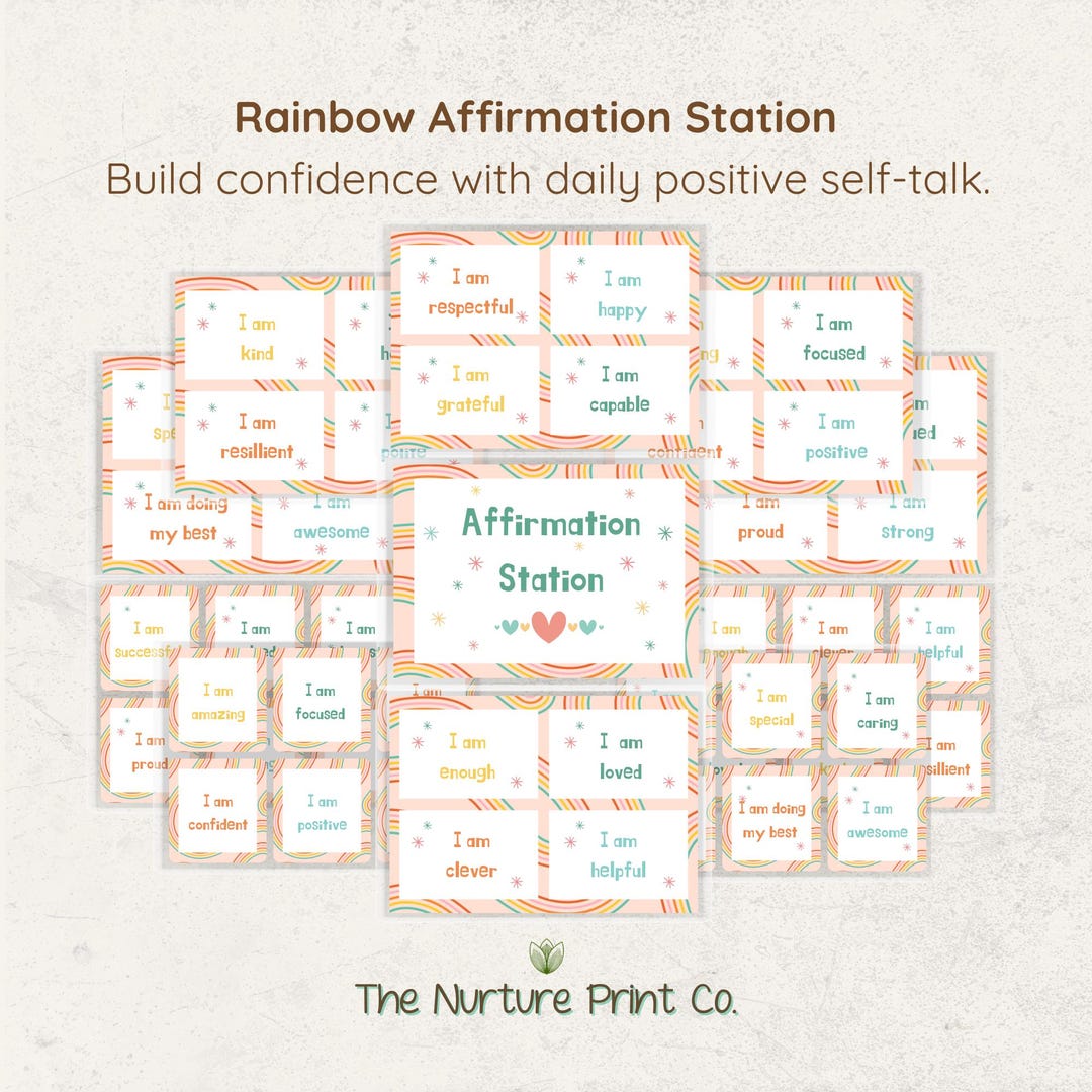 Rainbow Affirmation Station Printable | Kids Positive Affirmations ...