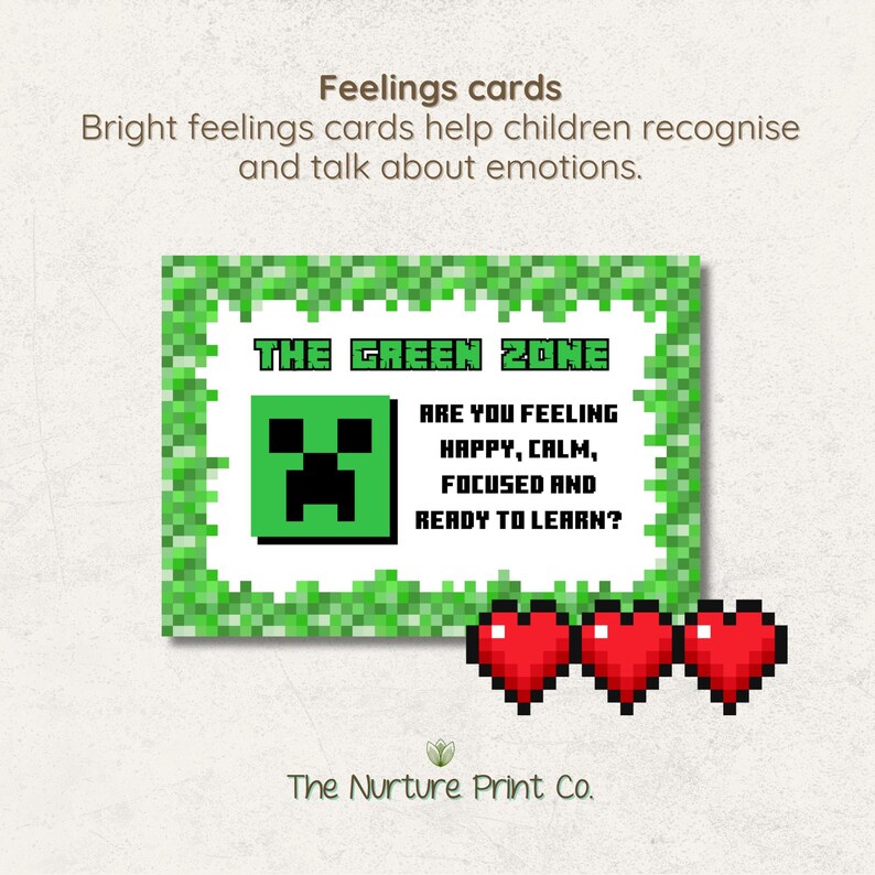 Minecraft Inspired Emotional Regulation Pack | Zones of Regulation ...
