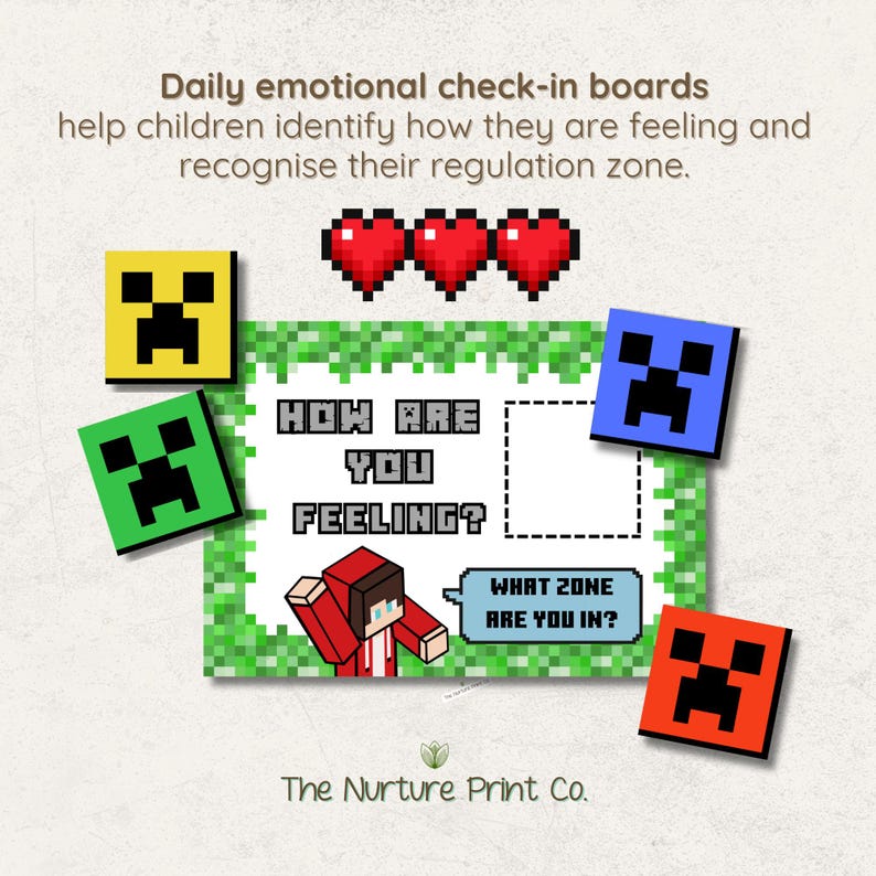 Minecraft Inspired Emotional Regulation Pack | Zones of Regulation ...