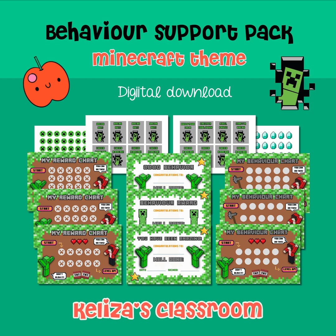 Minecraft-themed Behaviour Charts, Time-out Cards & Certificates – Fun ...