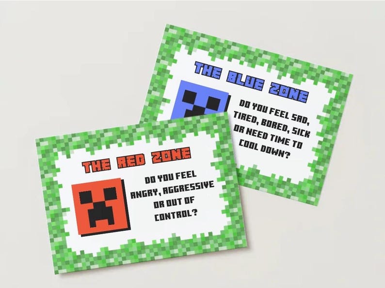 Minecraft Zones of Regulation - Etsy Australia