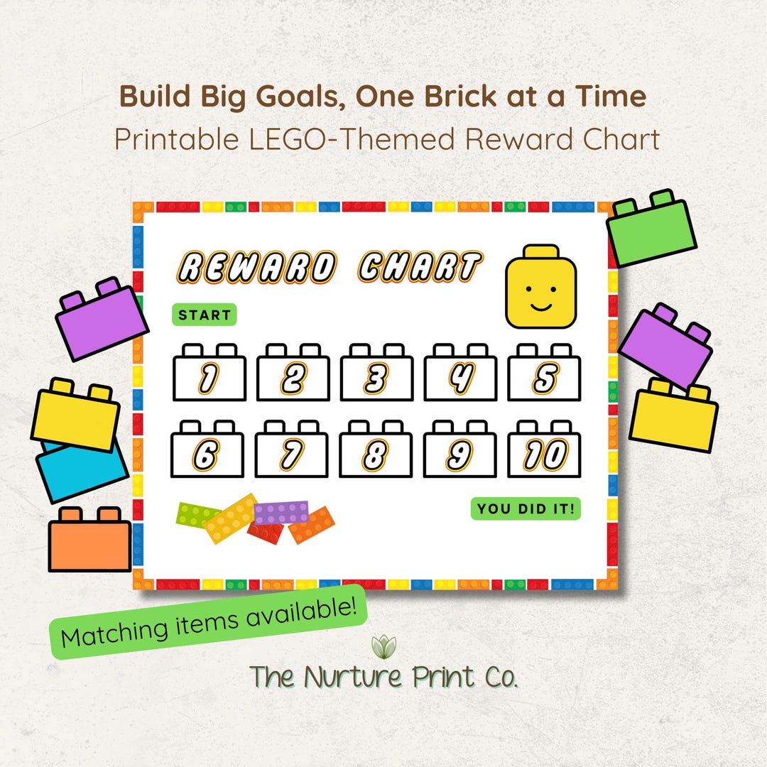 LEGO Themed Reward Chart Printable | Behaviour Chart for Kids | Visual ...