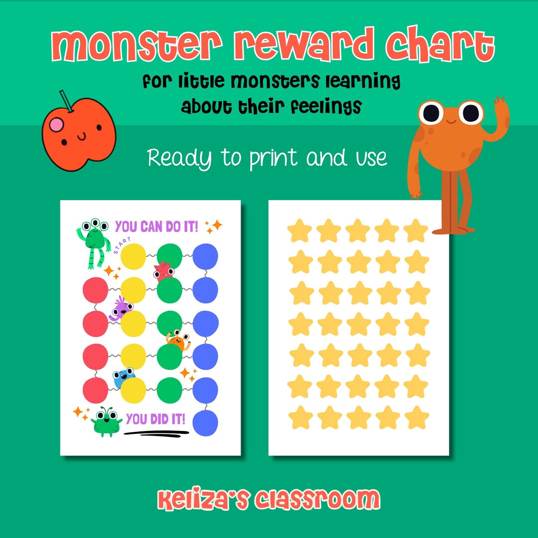 Little Monster Reward Chart – Fun & Interactive Behaviour Tracking for ...