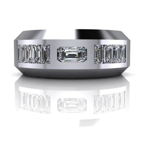 Mens Diamond Channel Ring - Etsy