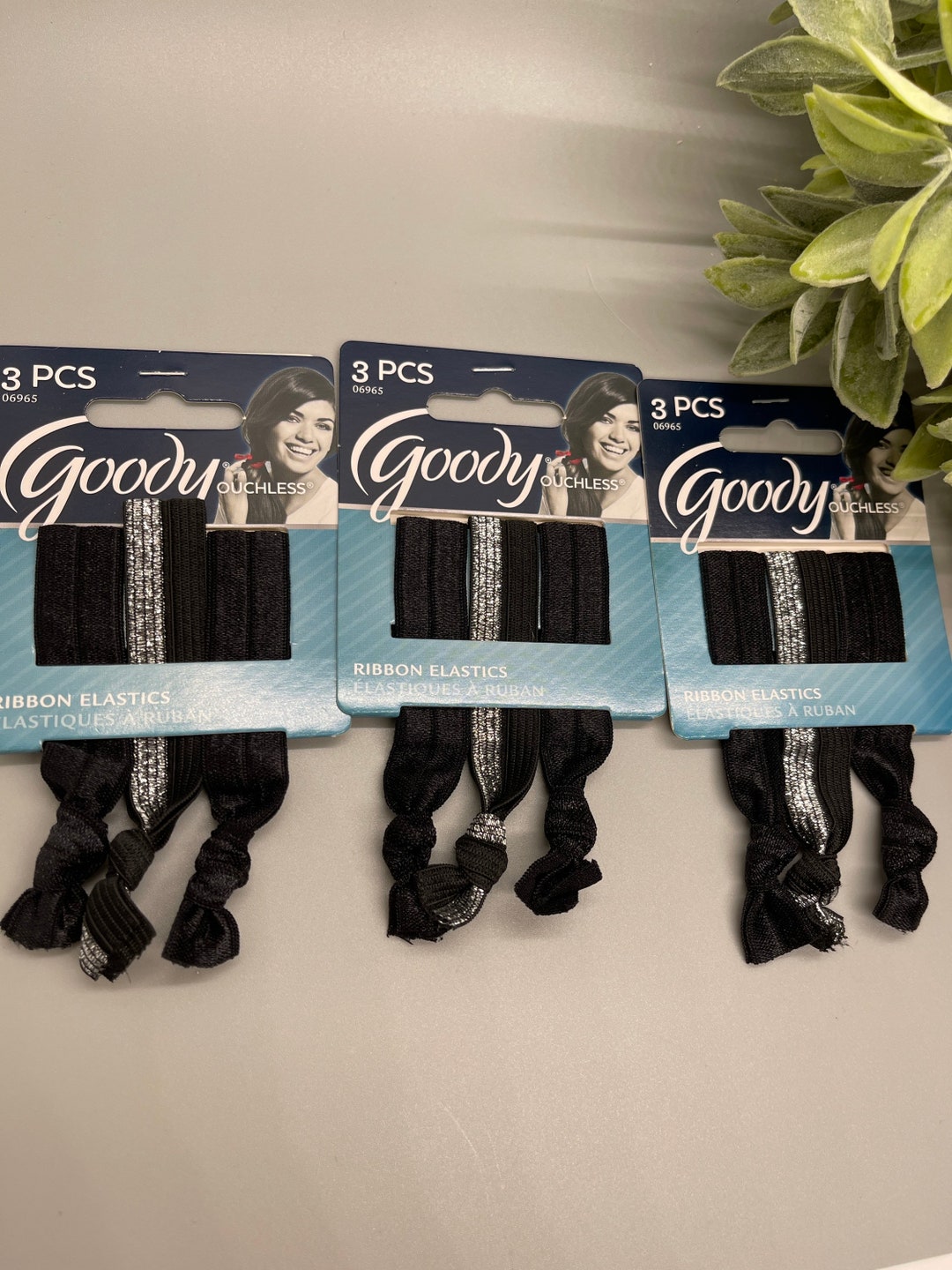 Goody Ouchless Hair Ribbon Tie Black Silver 9 Pc Lot 3 Pc Each Pack Etsy