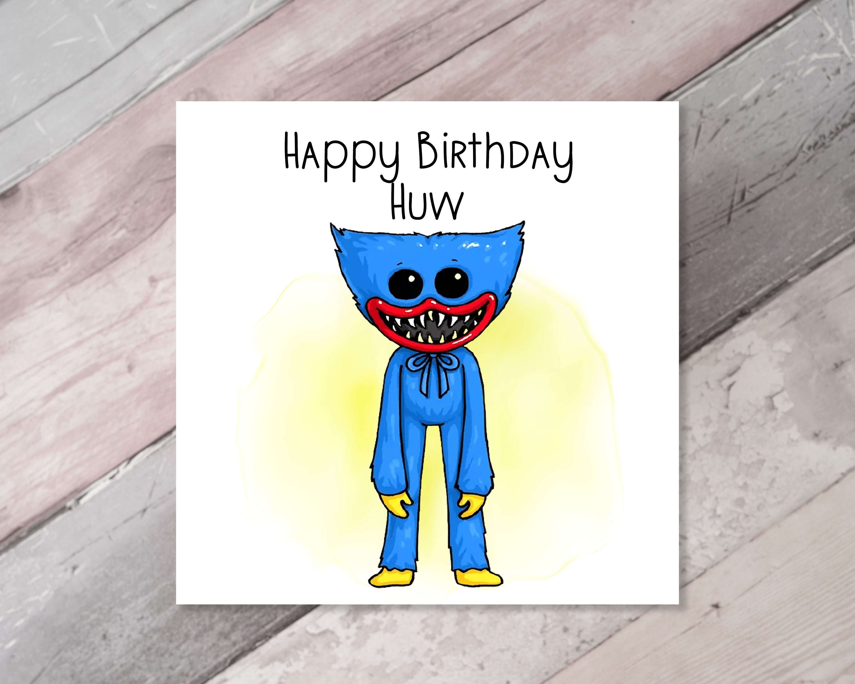 Huggy Wuggy Birthday Card Thank You Blank Personalised Greetings Card ...
