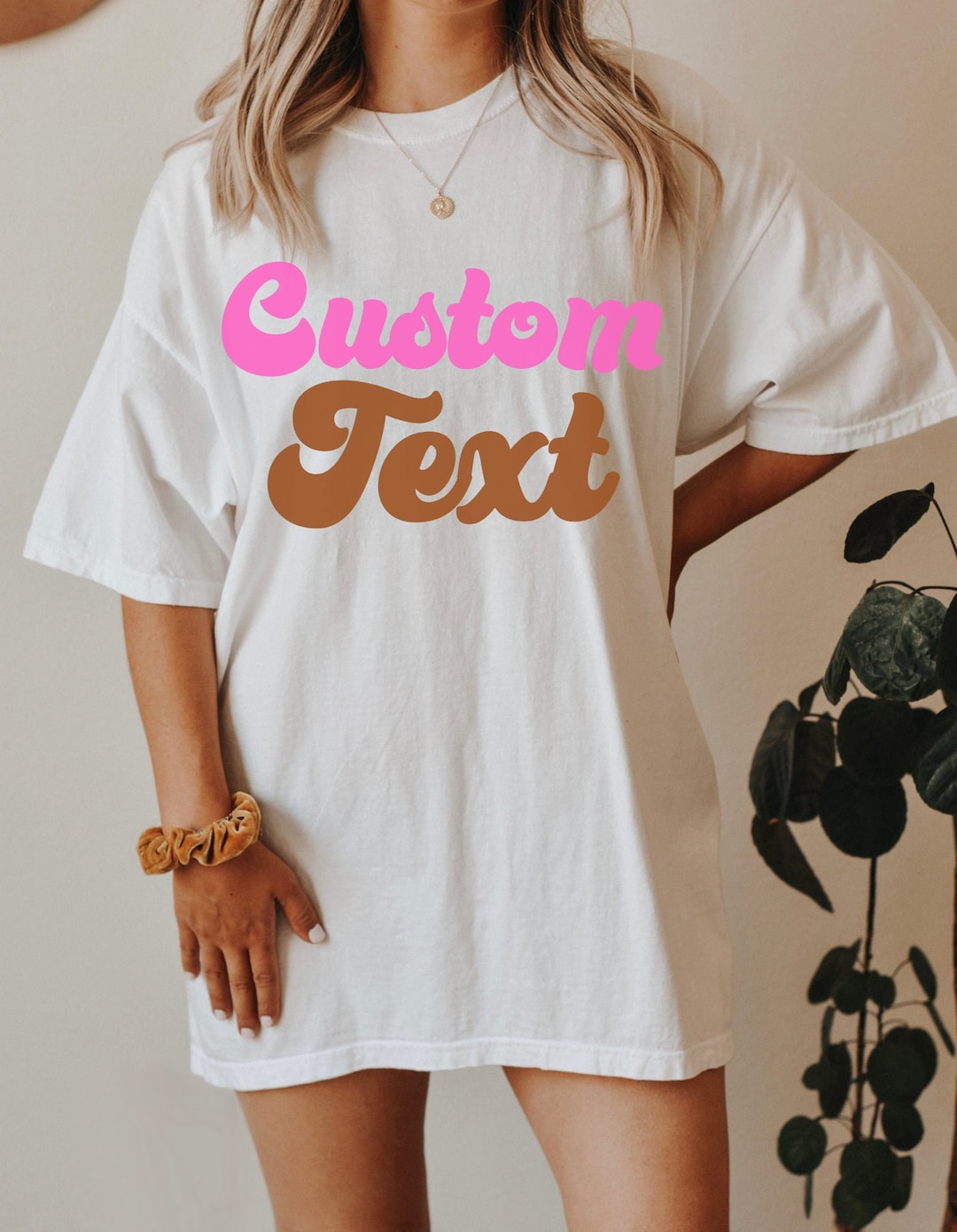 Custom Text Oversized Tee, Personalized Names on a T Shirt, Bridal ...