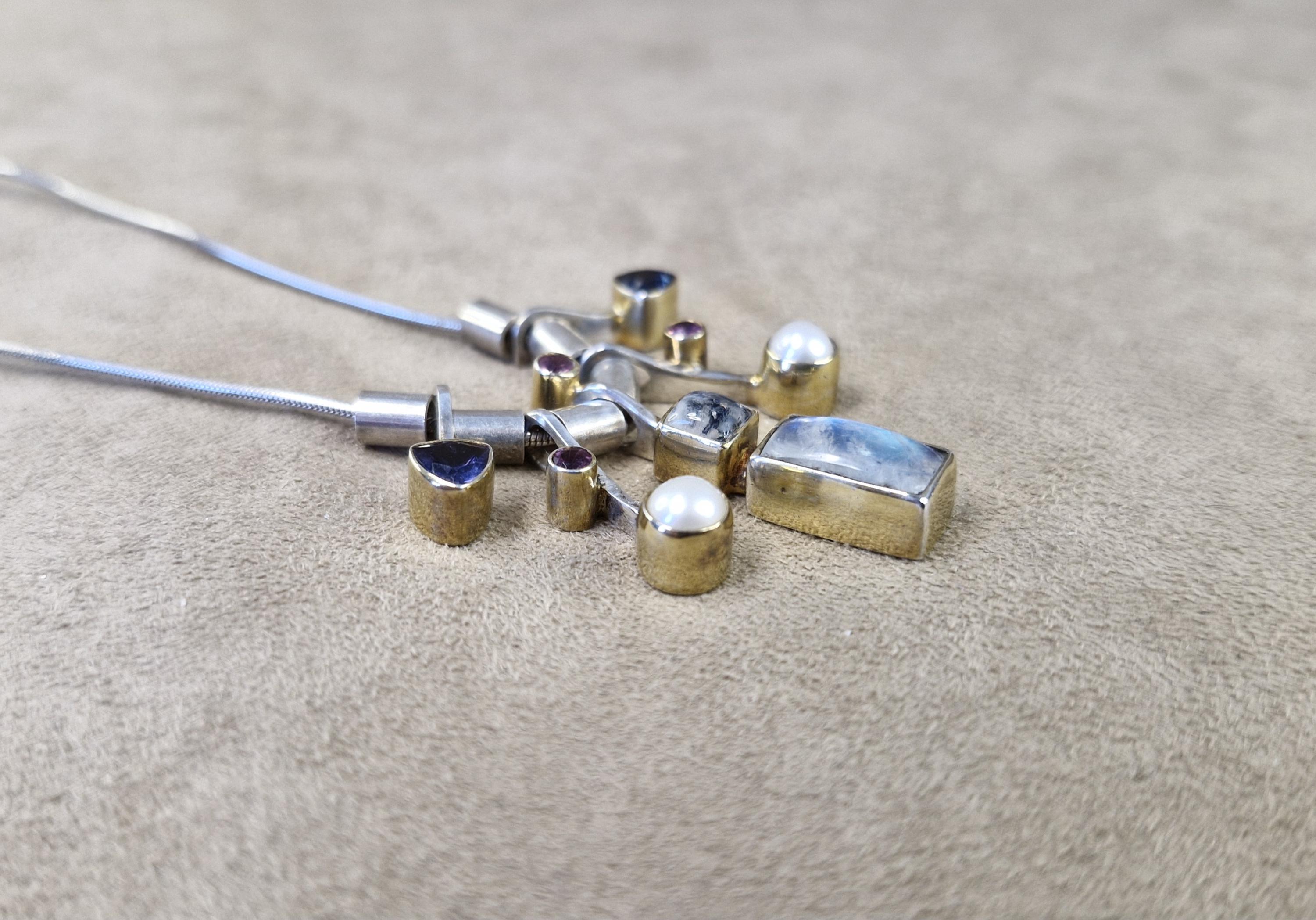 Michou Designs Necklace Sterling Silver 22k Gold Vermeil Modernist ...