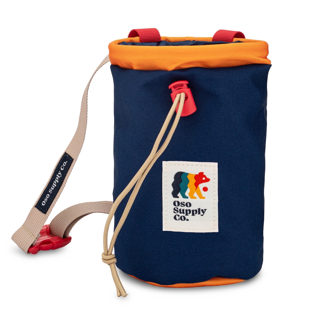 Classic Chalk Bag With Zipper Pocket | Red & Midnight Blue - Etsy