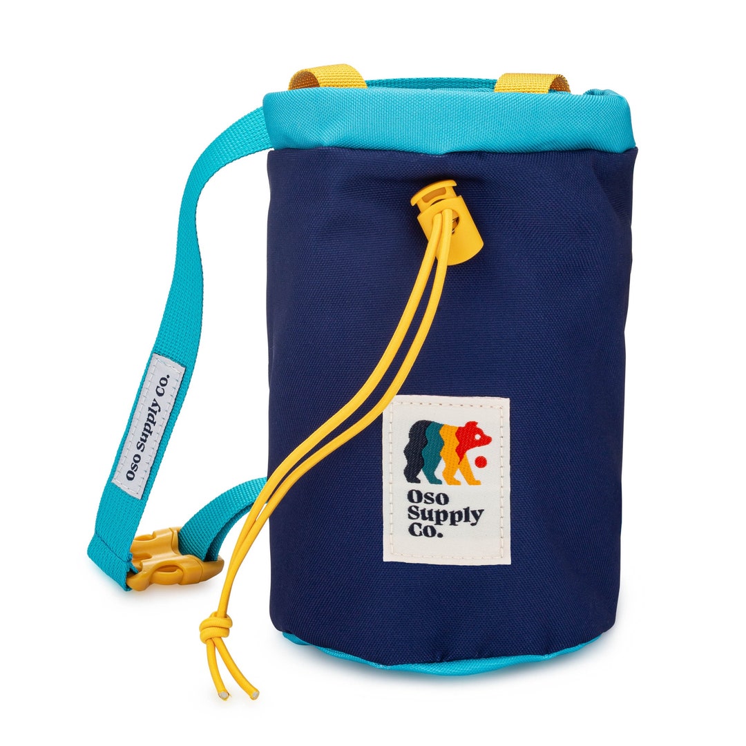 Classic Chalk Bag With Zipper Pocket | Powder Blue & Yellow - Etsy